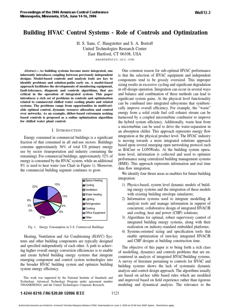 Building HVAC Control Systems - Role of Controls and Optimization | PDF ...