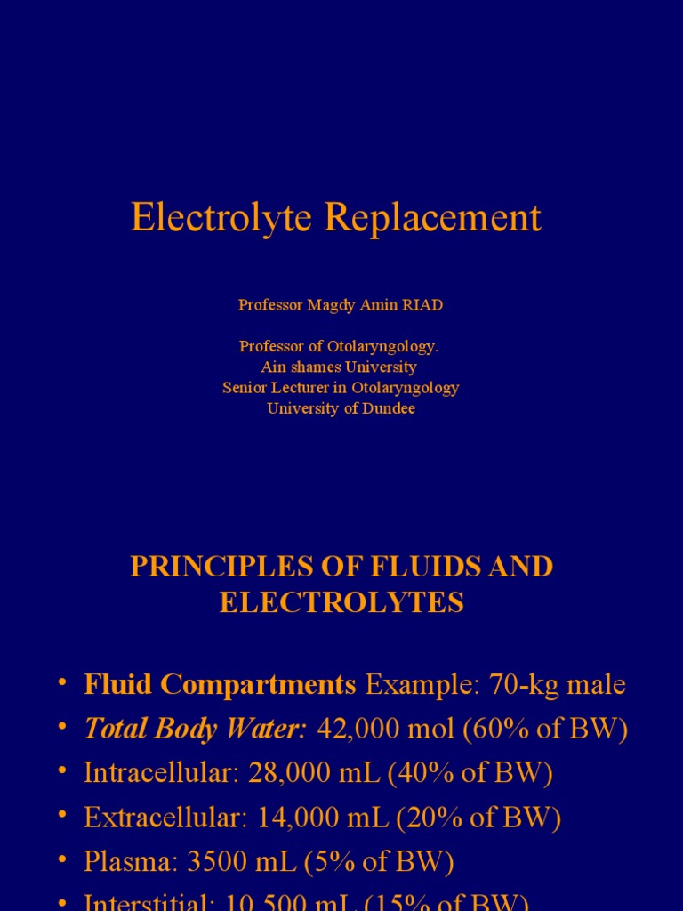 Electrolyte Replacement Guidelines | PDF