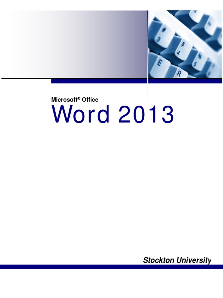 Word 2013 | PDF | Microsoft Word | Keyboard Shortcut