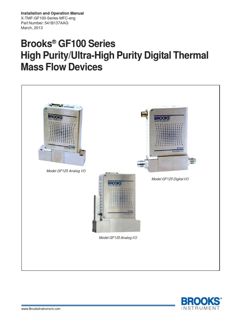 X TMF Gf100 Series MFC Eng | PDF | Valve | Gases