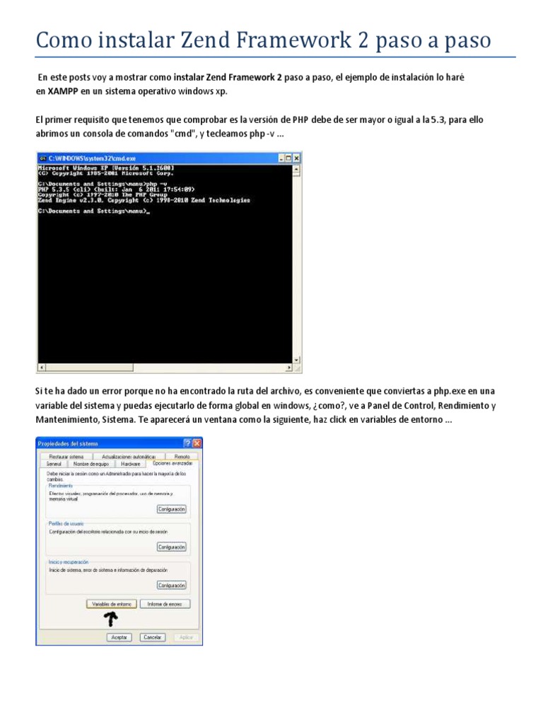 Instalar Zend Framework 2 en XAMPP | PDF | Php | Software del sistema