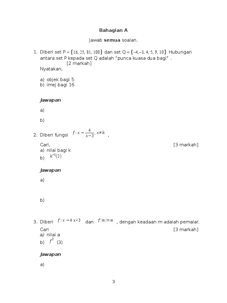 Kertas Soalan PPT Add Math Tingkatan 4 2015 | PDF