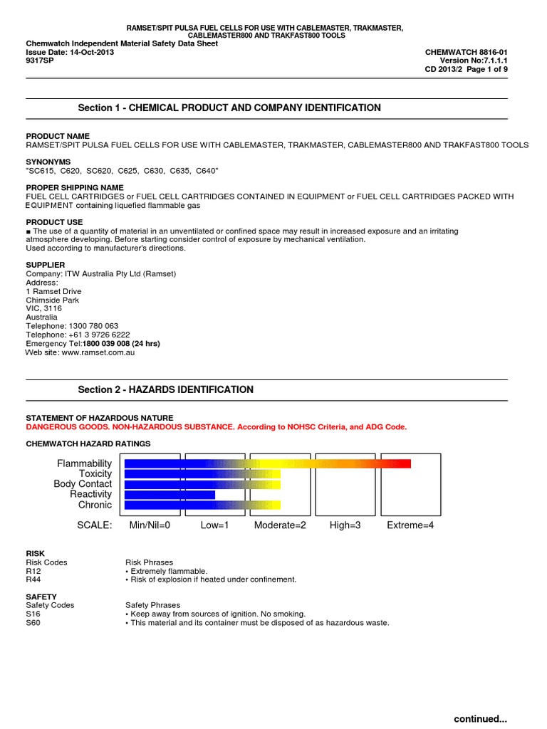 Trakmaster Fuel Cells Msds | PDF | Fires | Carbon Dioxide