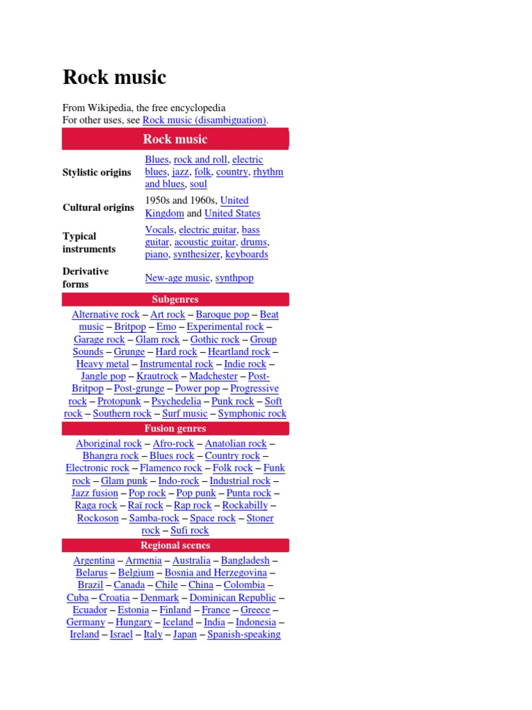 Rock Music PDF | PDF | Rock Music | Musical Subgenres