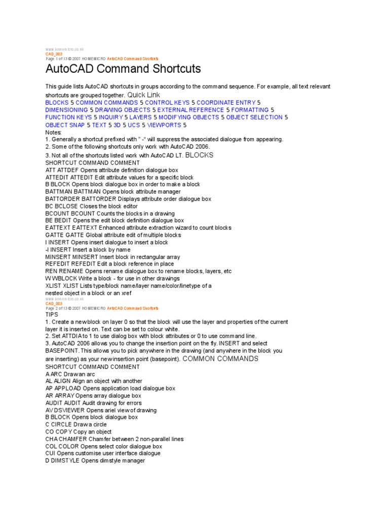 Basic Cad Commands | PDF