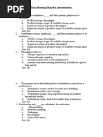 Warehouse 50 MCQ Questions | PDF | Warehouse | Logistics