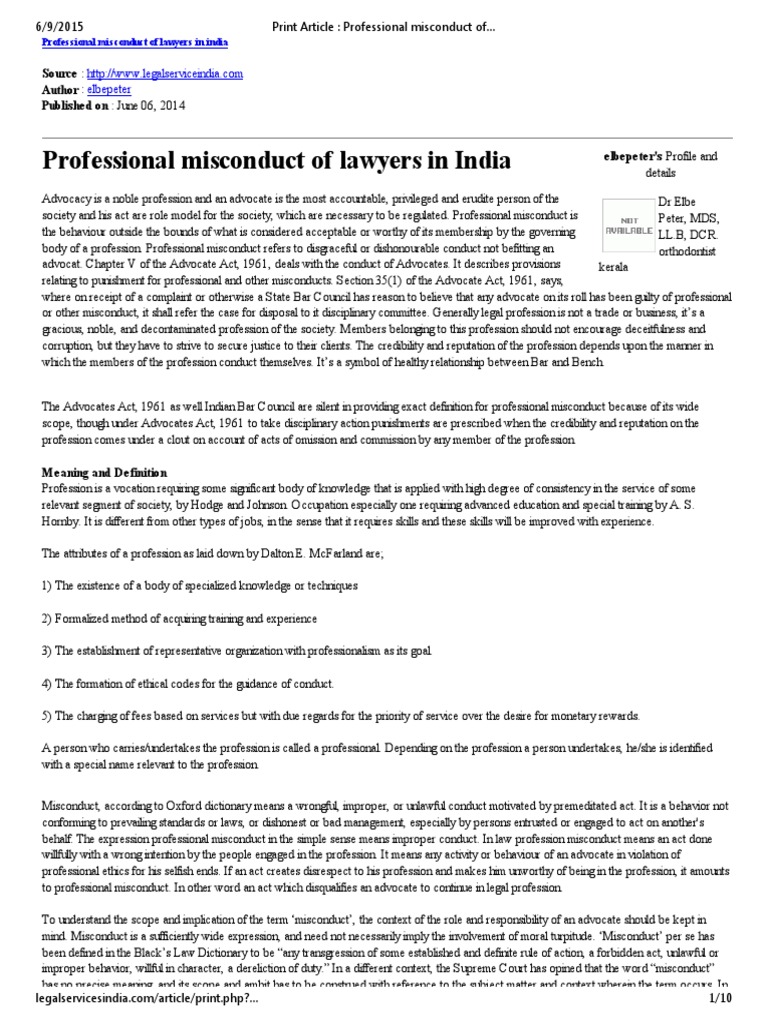 Understanding Lawyer Professional Misconduct | PDF | Advocate | Profession