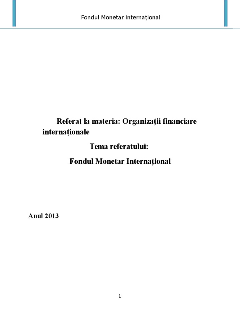 Fondul Monetar International | PDF