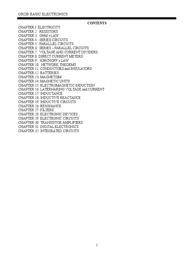 Grob Basic Electronics Book Review | PDF | Resistor | Series And ...