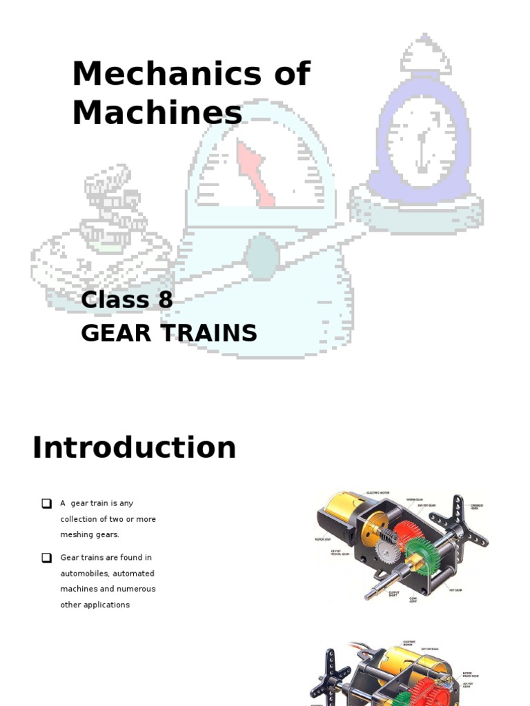 Gear Trains | PDF | Gear | Transmission (Mechanics)