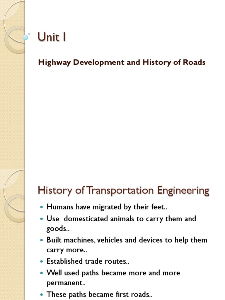Unit - I Transportation | PDF | Transport | Road