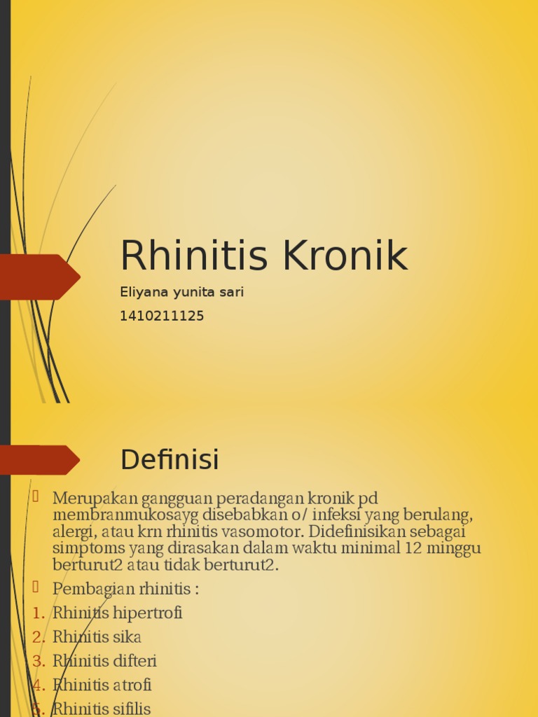 Rhinitis Kronik dan Sekret Mukopurulen | PDF | Kajian Bahasa Asing ...