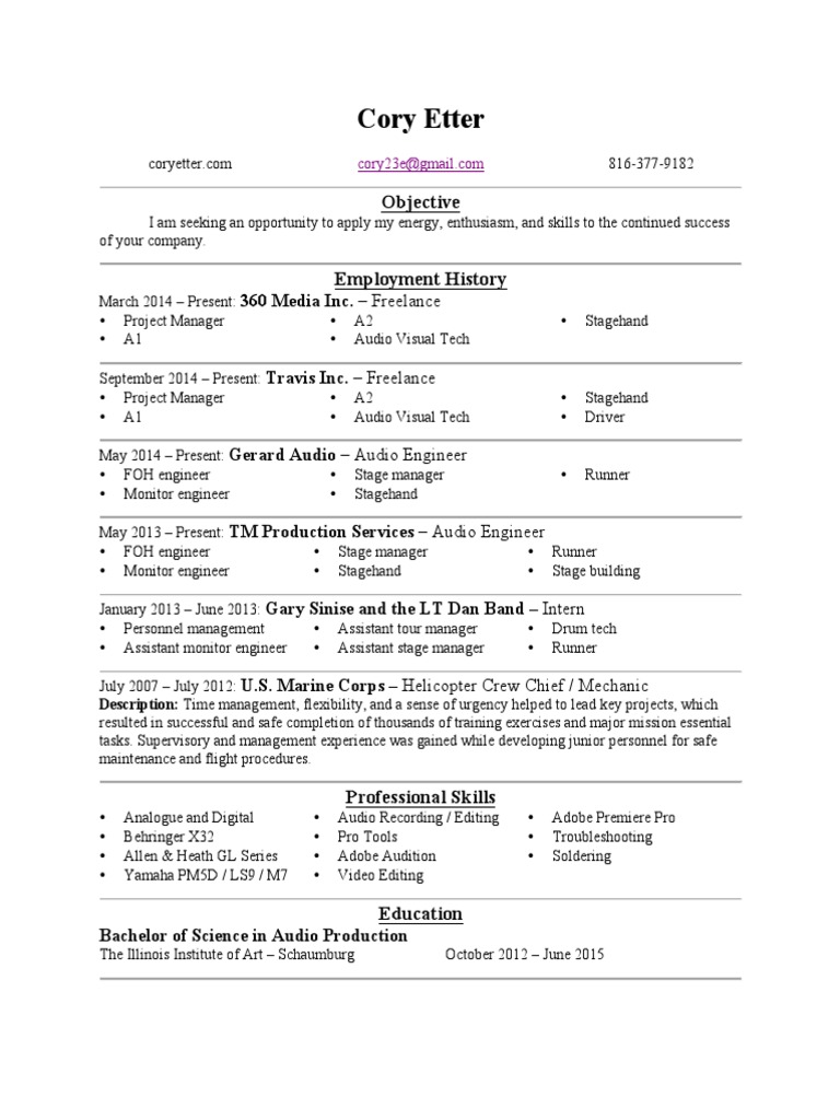 Cory Etter Resume | PDF