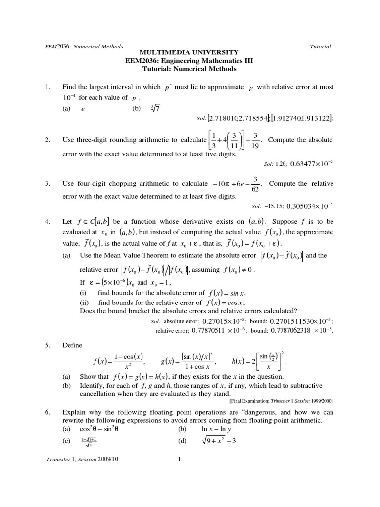 5710 NM Tutorial 2 | PDF | Interpolation | Numerical Analysis