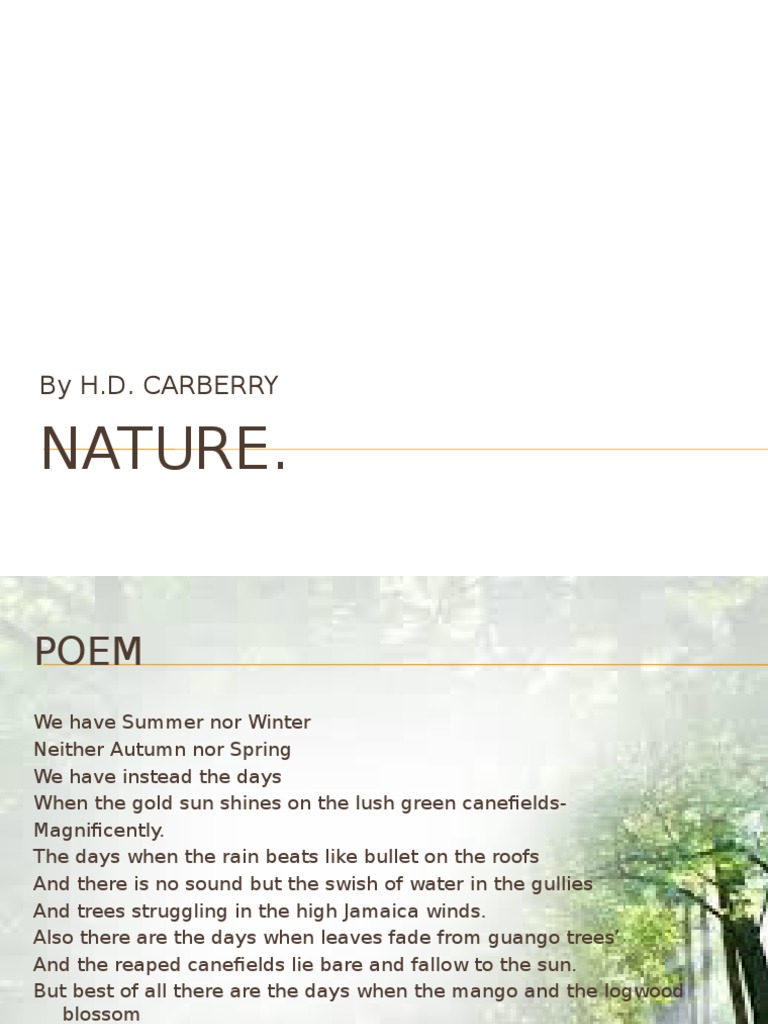 Nature Poem Presentation | PDF | Trees | Weather