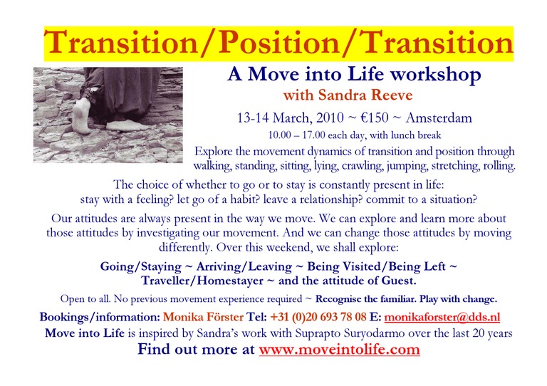 Transition/Position/Transition: A Move Into Life Workshop | PDF