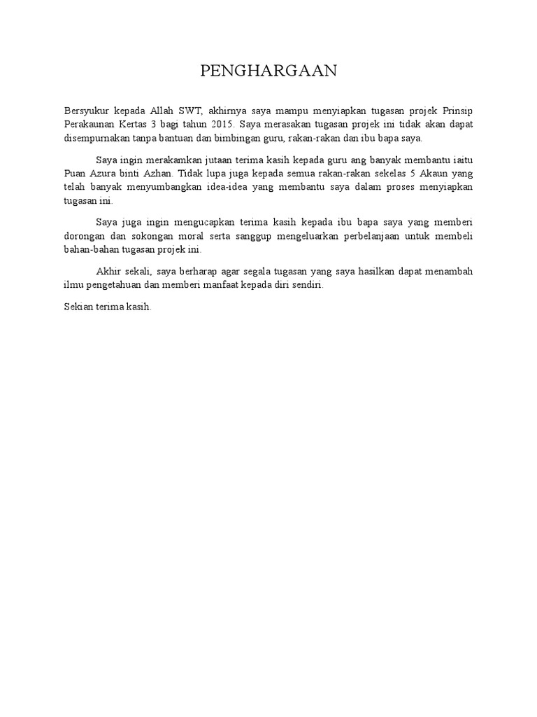 Contoh Penghargaan Folio - Riset