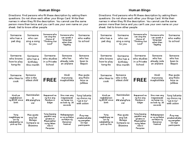 Human Bingo | PDF