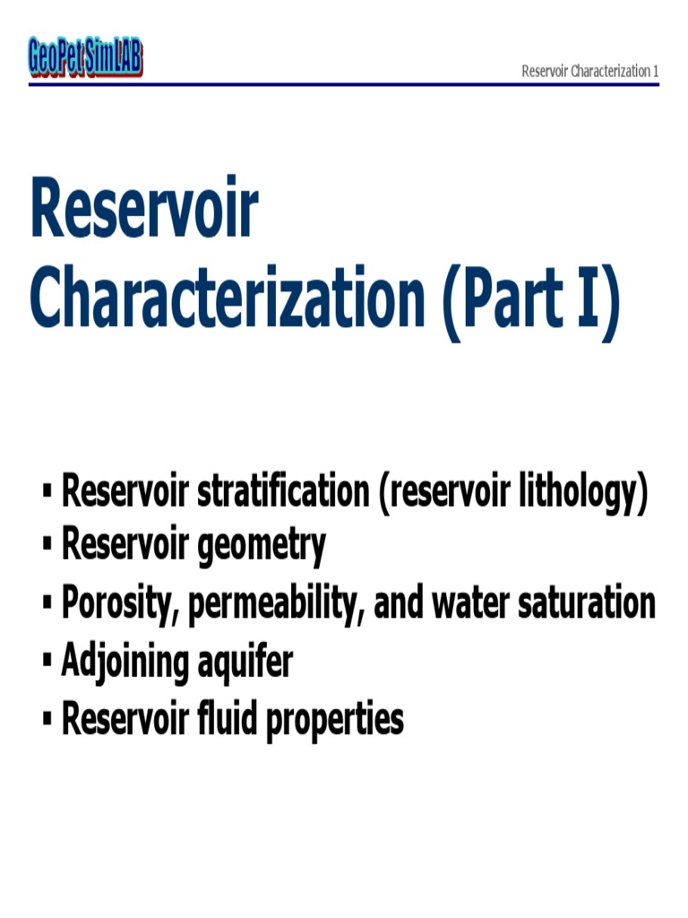 Reservoir Characterization.pdf | Petroleum Reservoir | Porosity