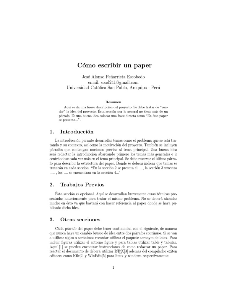 Guía para escribir un paper académico | PDF