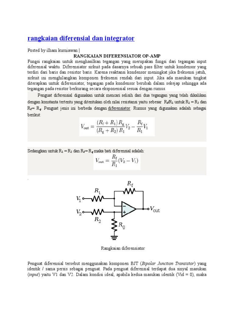 Rangkaian Diferensial Dan Integrator | PDF