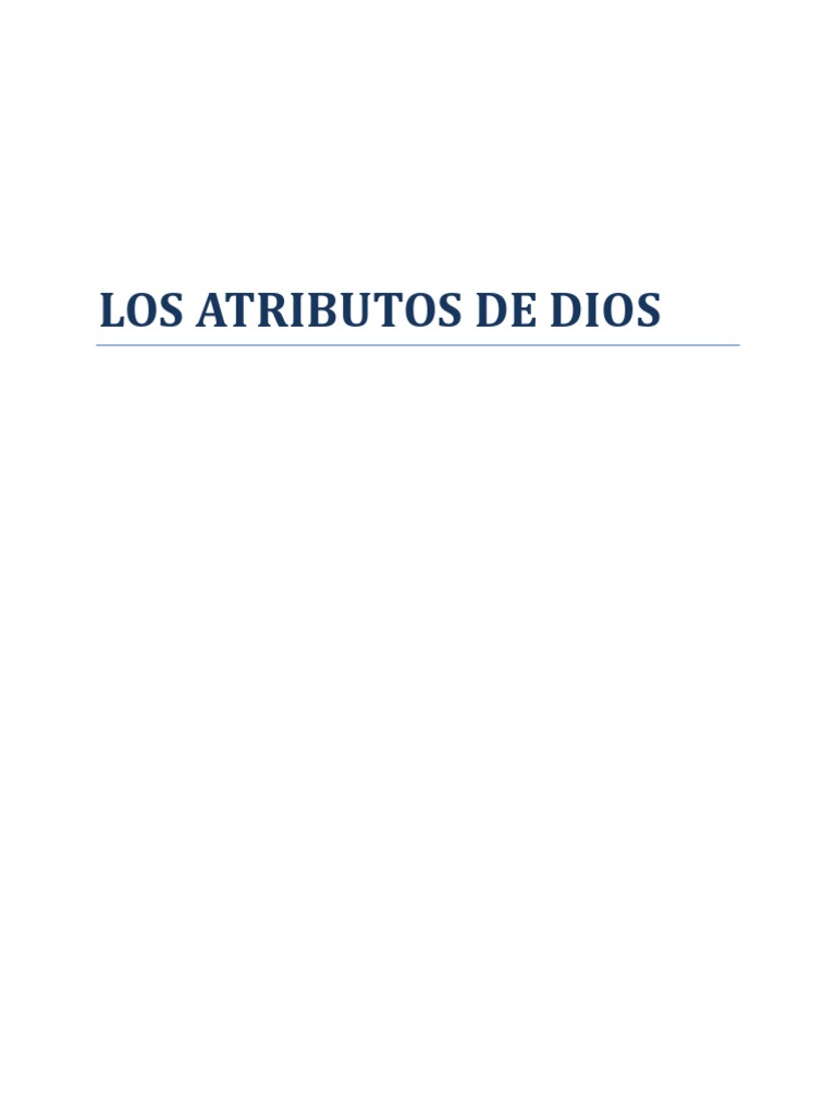 Los Atributos de Dios | PDF | Santo | Dios