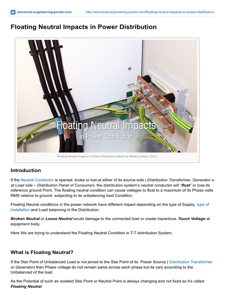 Floating Neutral Impacts in Power Distribution | Download Free PDF ...