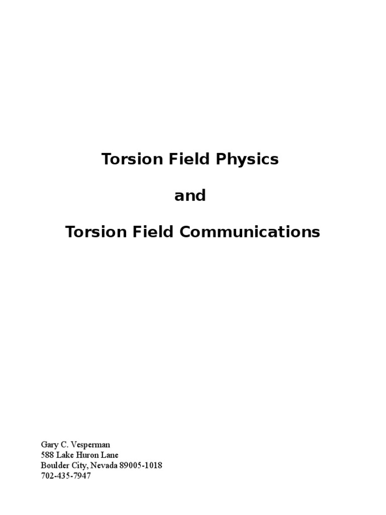 Torsion Field Physics and Communications | PDF | Telecommunication ...