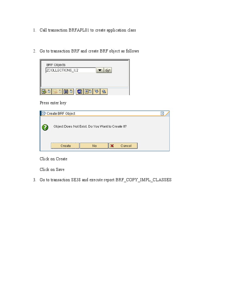SAP BRF Application Class Setup | PDF