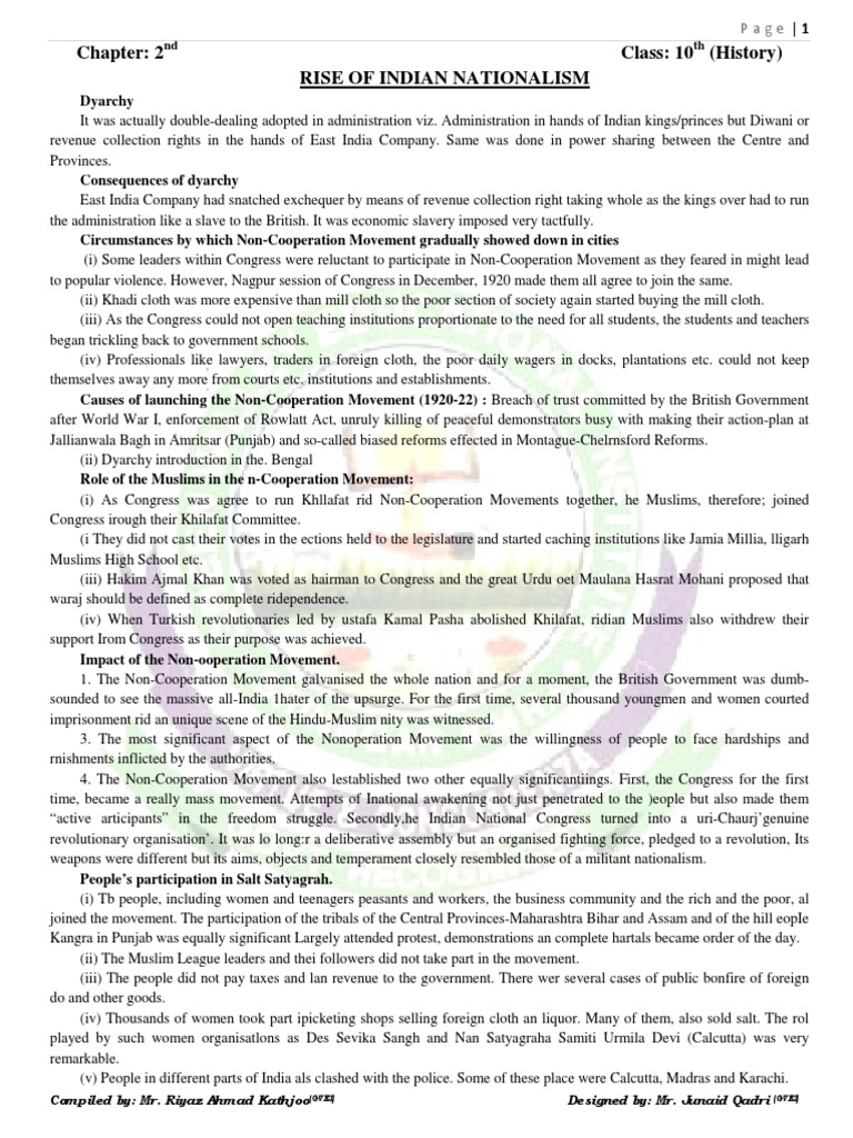 Rise of Indian Nationalism | PDF | Mahatma Gandhi | Indian Nationalism