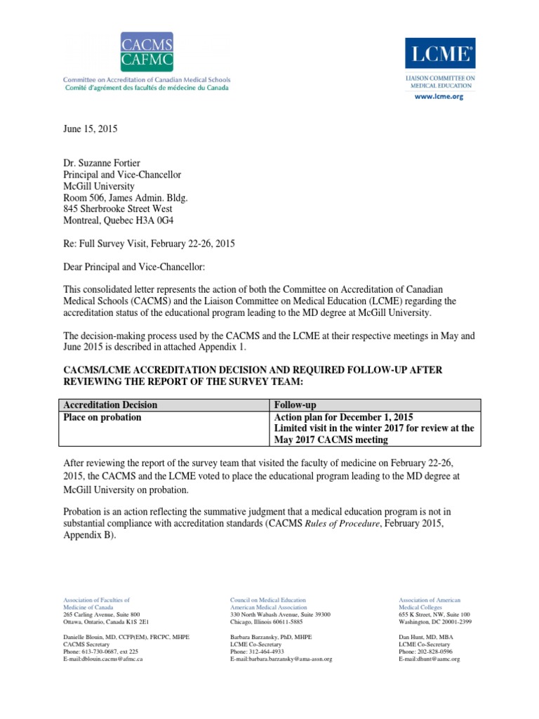 McGill Medical Program Accreditation Review | PDF | Medical Education ...