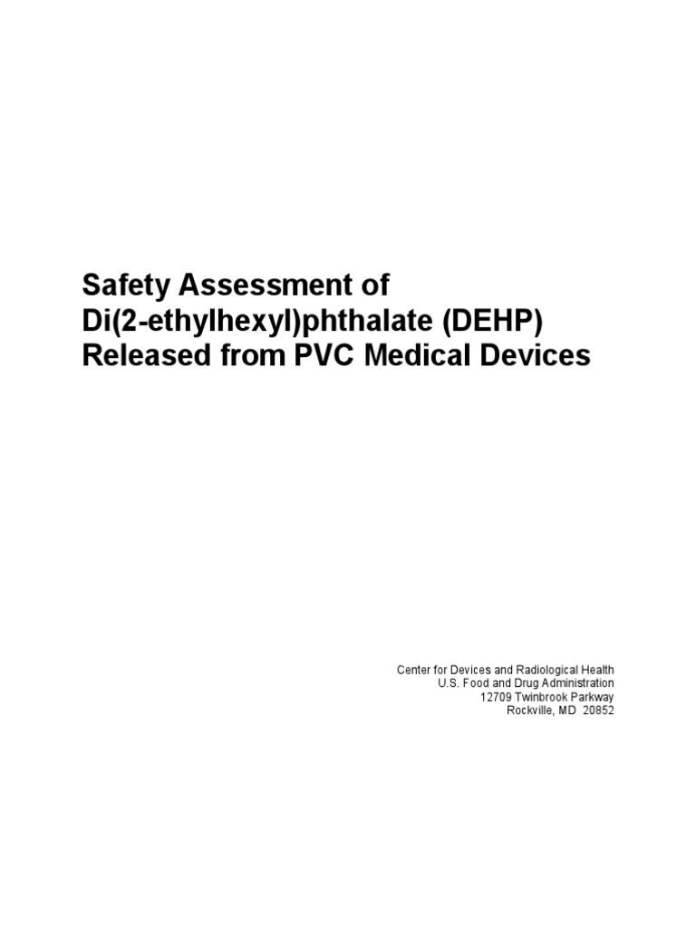 Dehp in PVC Medical FDA | PDF | Intravenous Therapy | Blood Transfusion