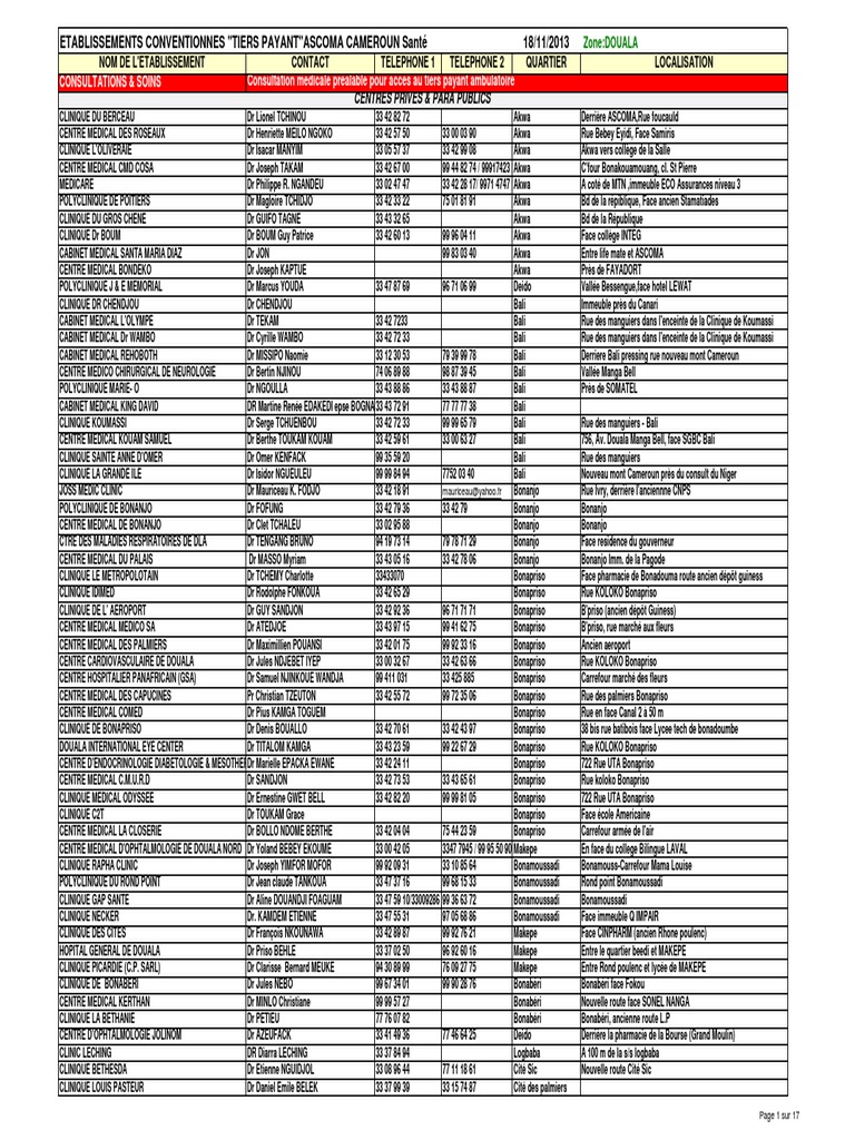 Ascoma Reseau de Soins 21-03-2014 | PDF | Sciences de la santé | Médecine