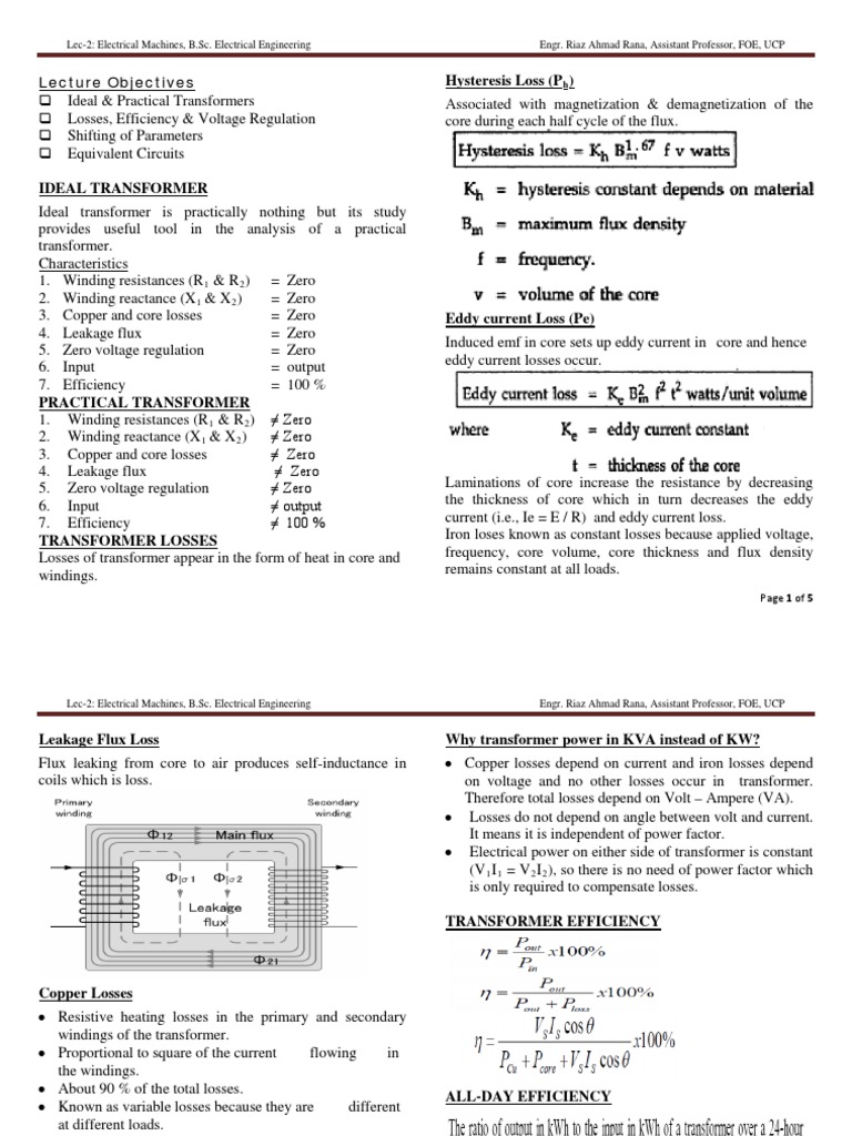 LEC2 | PDF | Transformer | Electromagnetism