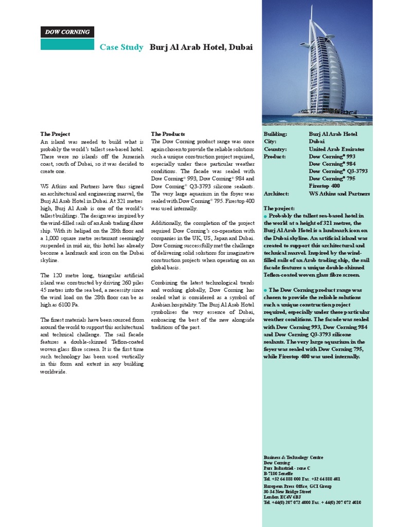 Case Study: Burj Al Arab Hotel, Dubai | PDF | Dubai | Business