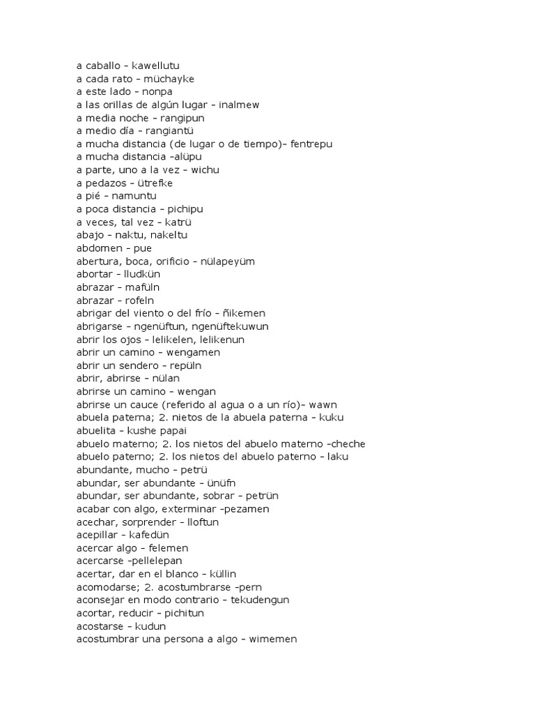 Diccionario Mapuche | PDF | Arado | Naturaleza