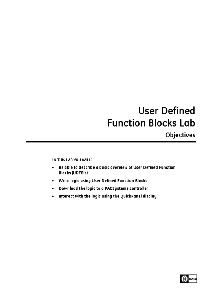 GFS-384 M05 User Defined Function Blocks | PDF | Parameter (Computer Programming) | Subroutine