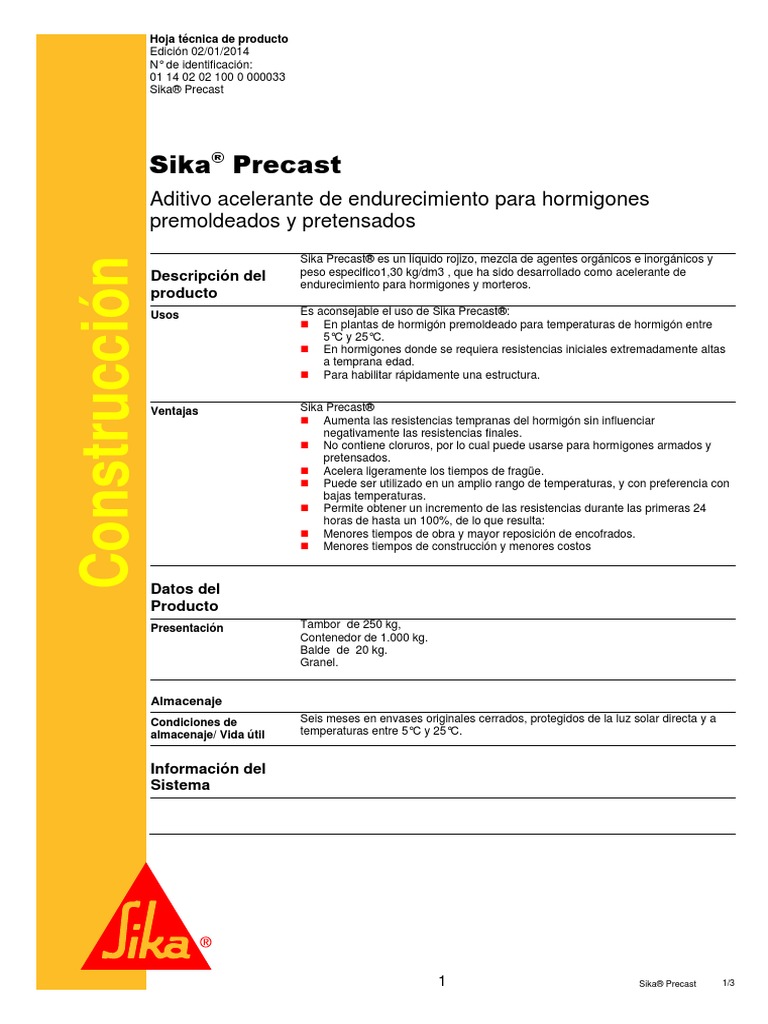 Sika Precast | PDF | Hormigón | Cemento