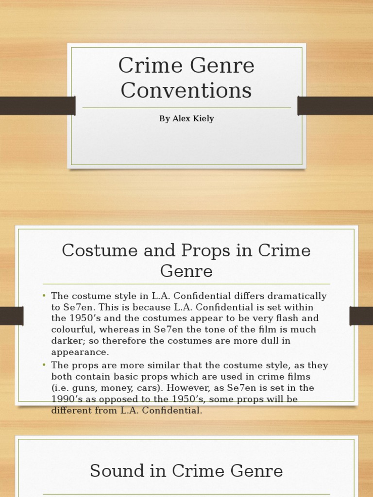 Crime Genre Conventions | PDF | Crime Thriller | Leisure