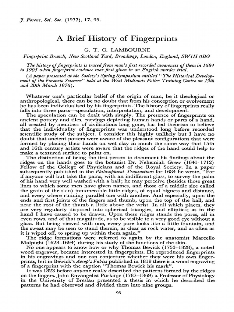 History of Fingerprinting Development | PDF | Francis Galton | Fingerprint