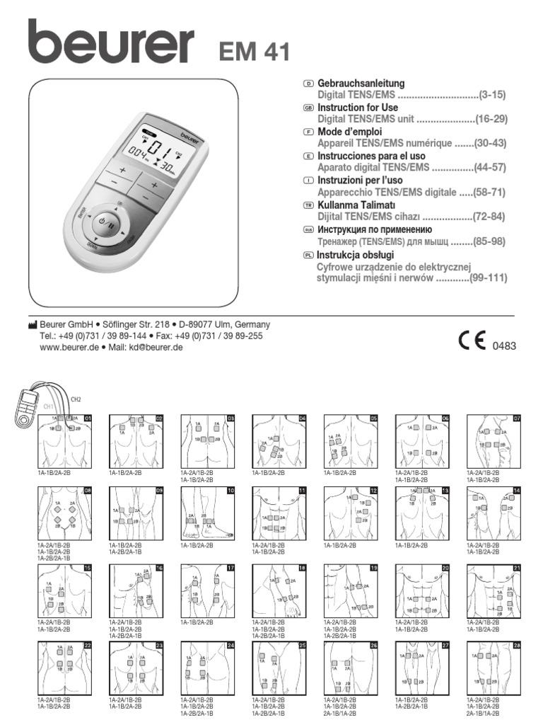 Digital TENS/EMS User Guide | PDF | Medical Specialties | Clinical Medicine