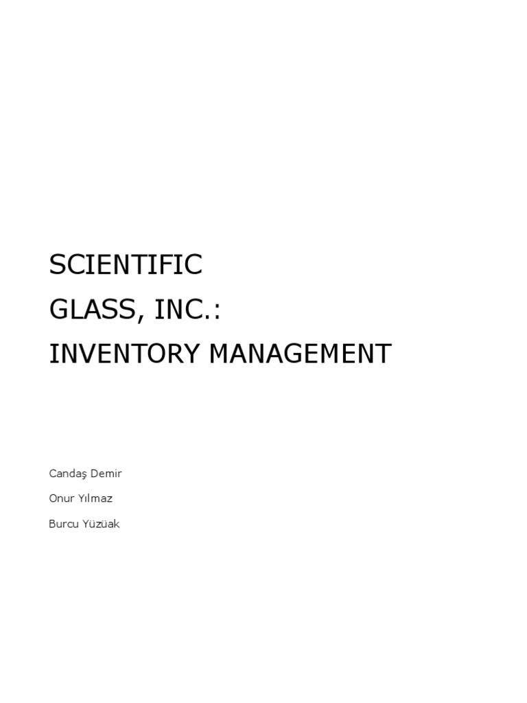 Case Study On Scientific Glass Inc Inventory Management | PDF ...