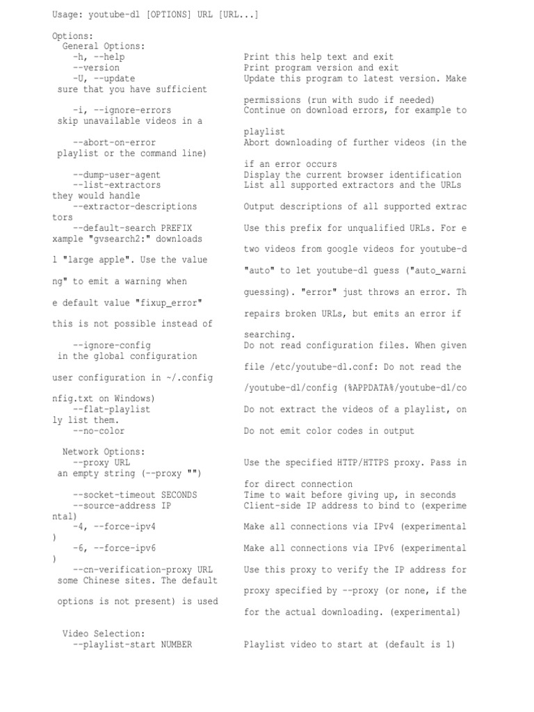 Youtube DL | PDF | Filename | Command Line Interface