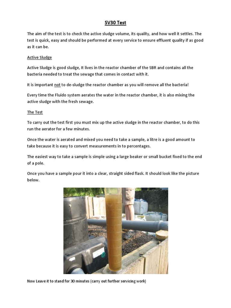 SV30 Test (Activeate Sludge Test) | PDF