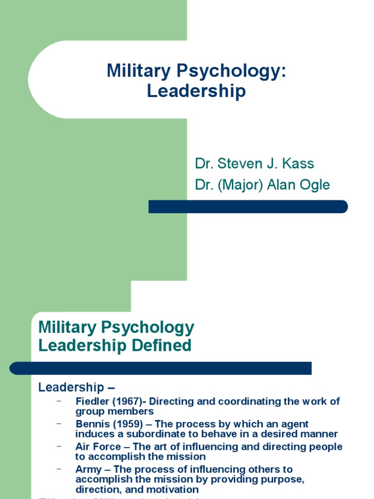 Military Psychology | PDF | Transformational Leadership | Leadership