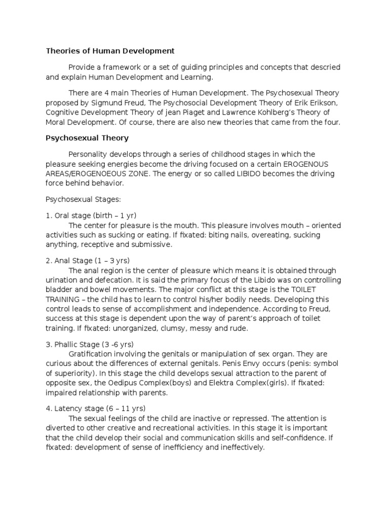 Theories of Human Development (To BE PASS) | PDF | Developmental ...
