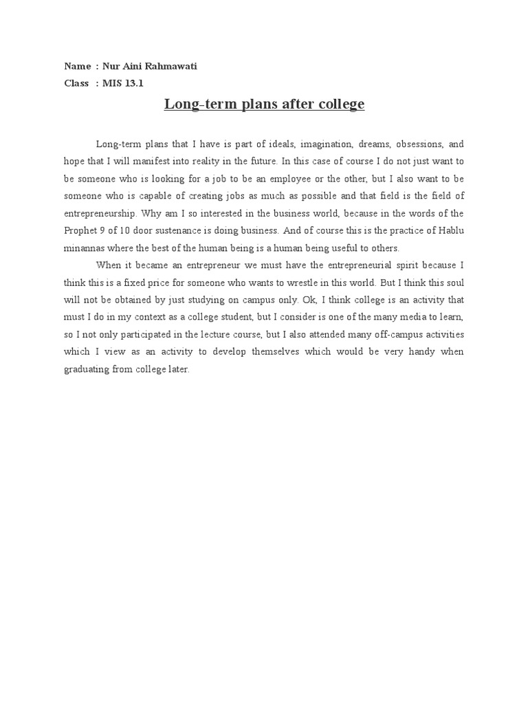 Entrepreneurial Goals After College | PDF