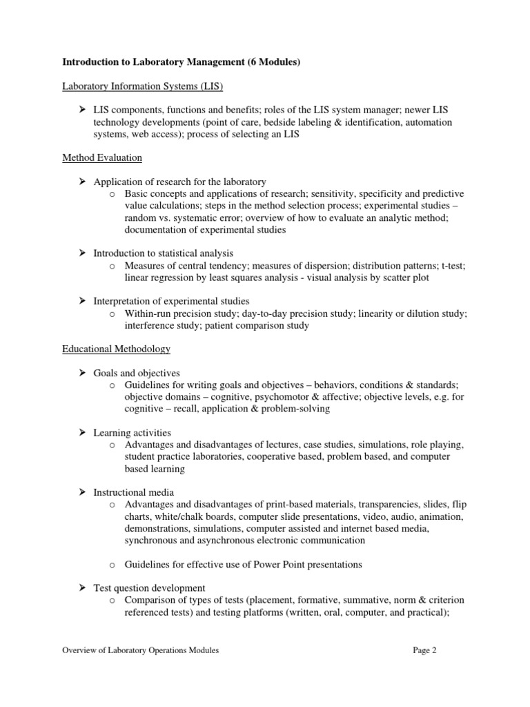 Introduction To Laboratory Management Modules | PDF | Simulation ...