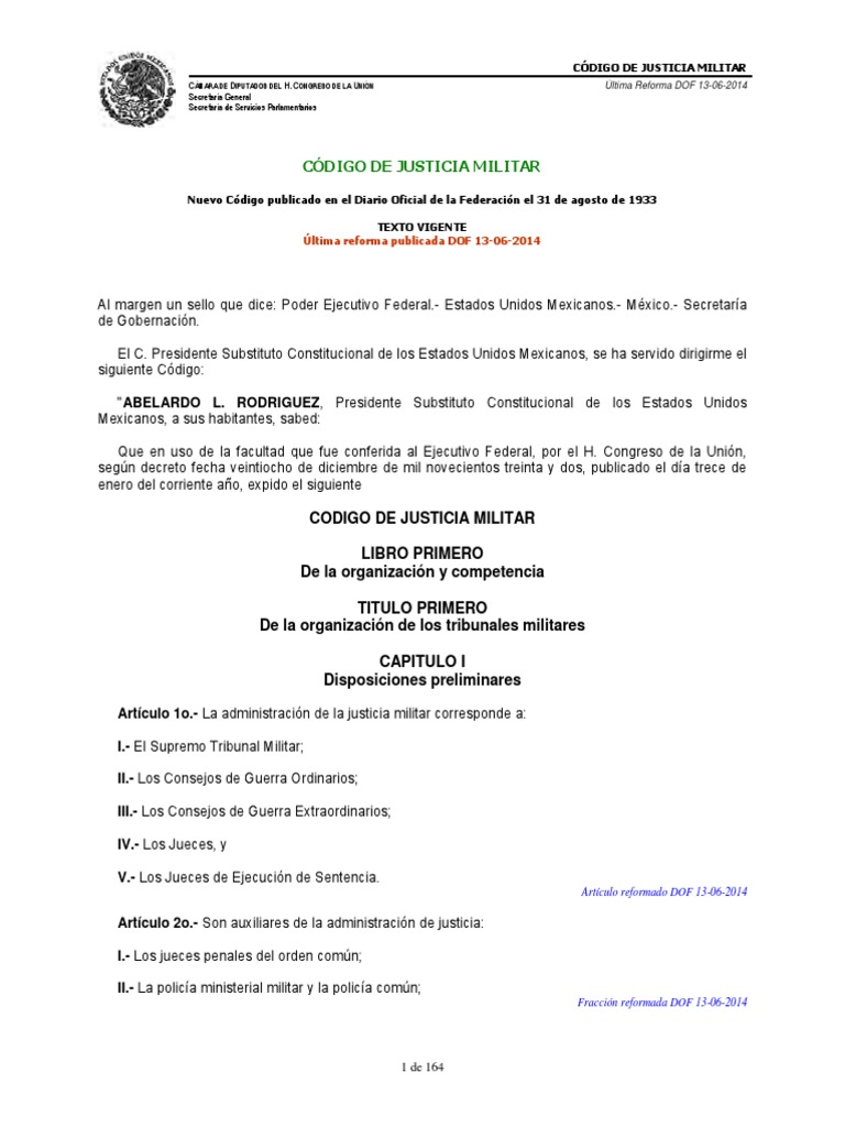 Codigo de Justicia Militar. | PDF | Oficial general | Inmunidad ...