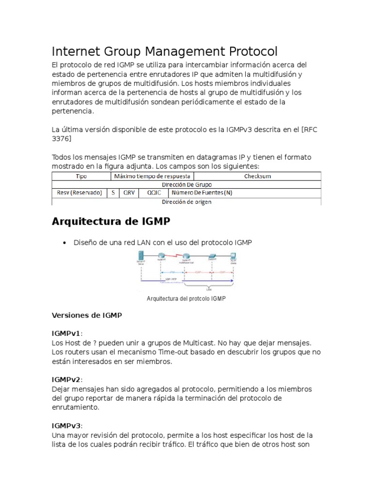 Internet Group Management Protocol | PDF | Transmisión de datos | Áreas ...
